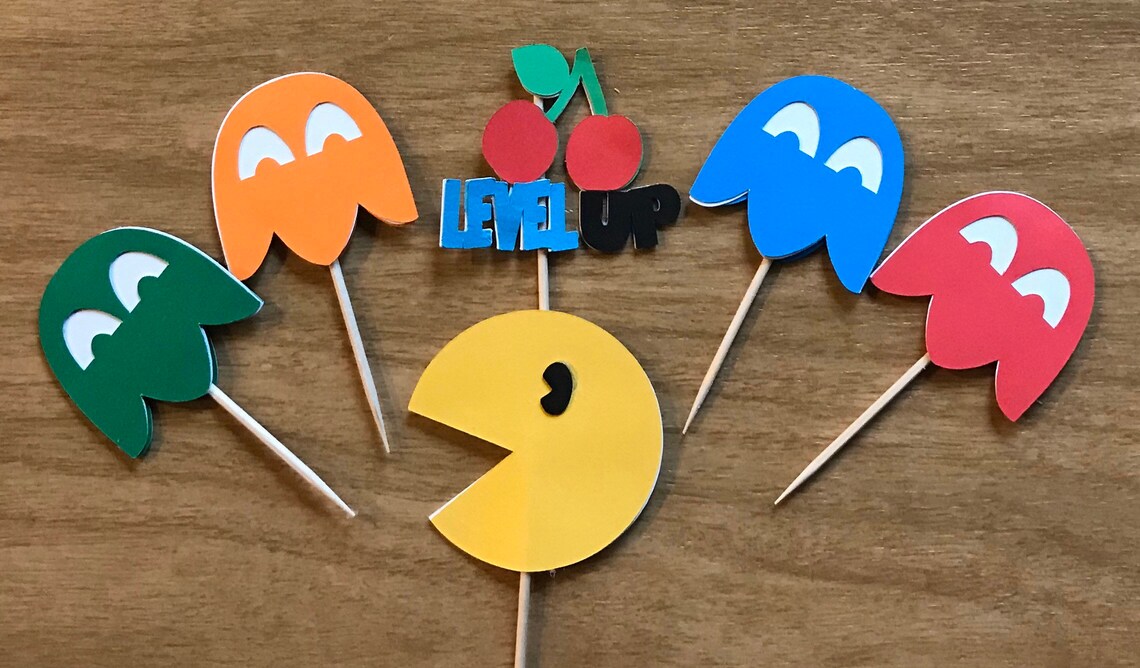 80s arcade birthday cupcake topper personalized arcade cake | Etsy