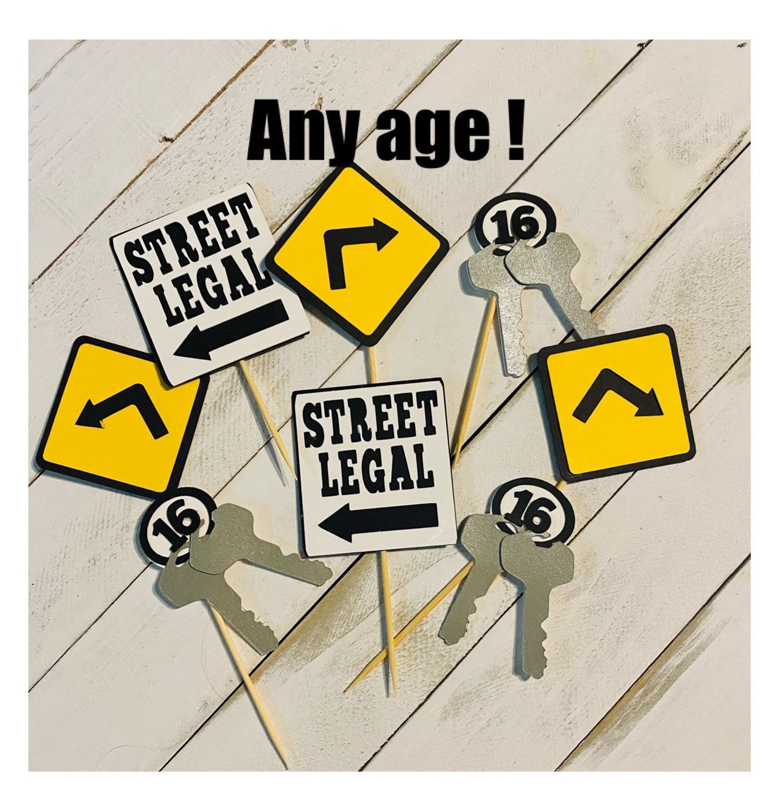 Cupcake Toppers Driver License Birthday 16th Birthday Cupcake - Etsy