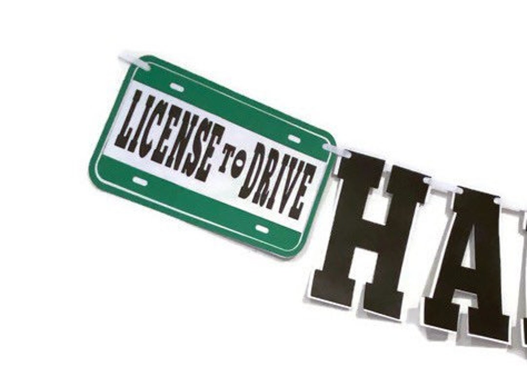 Driver License Birthday Banner ,road Sign Birthday Banner, Driver ...