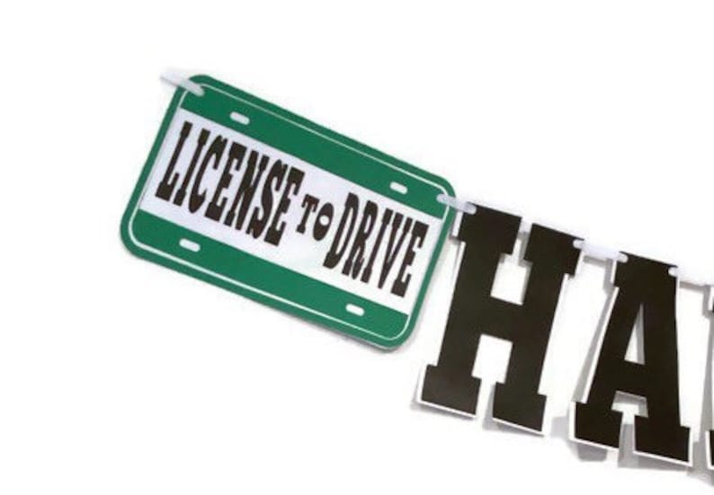 Driver License Birthday Banner road Sign Birthday Banner car - Etsy
