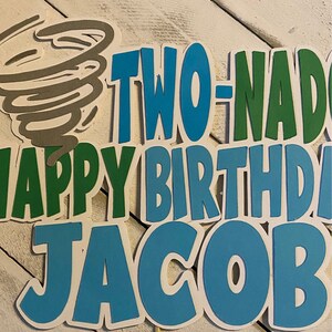 Two-nado Birthday , Any Age and Name Cake Topper, Twonado Birthday ...