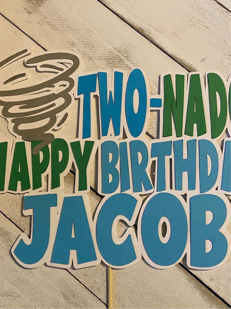 Two-nado Birthday Any Age and Name Cake Topper Twonado - Etsy