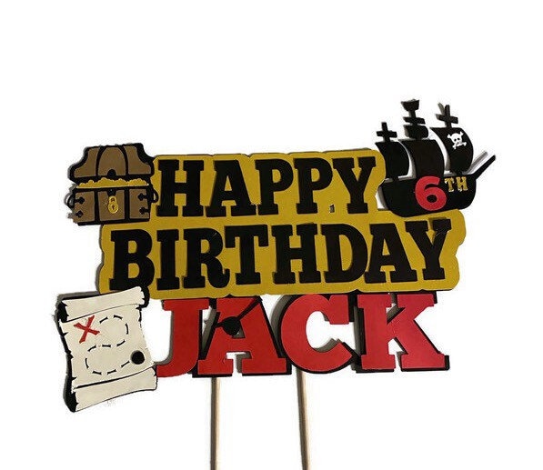 Pirate Cake Topper Pirate Birthday Girls Pirate Birthday - Etsy