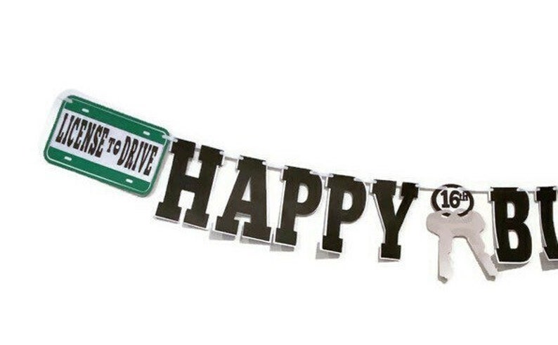 Driver License Birthday Banner road Sign Birthday Banner car - Etsy