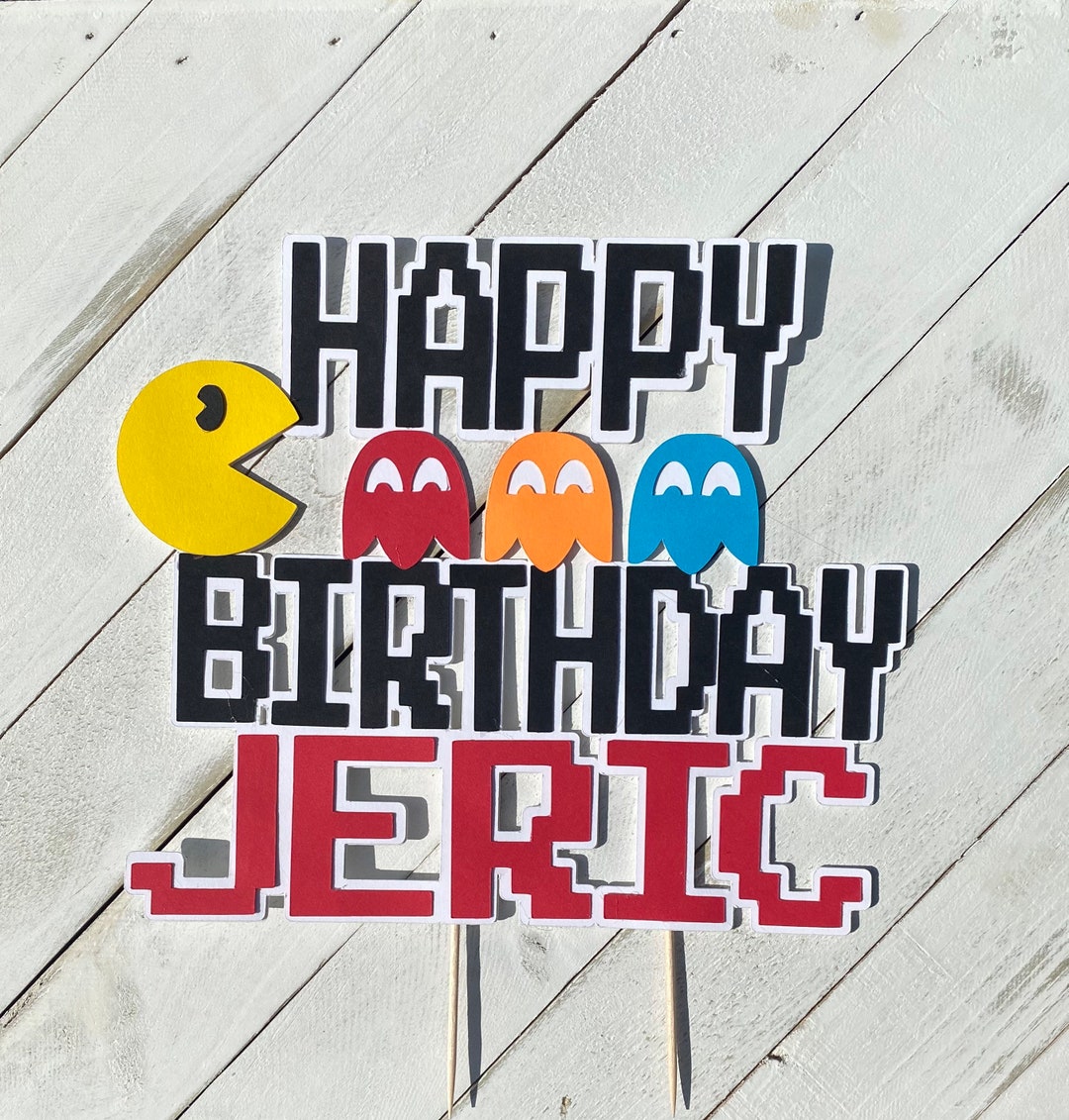 Birthday Cake Topper , Arcade Cake Toppers , Pac Birthday, 80’s ...