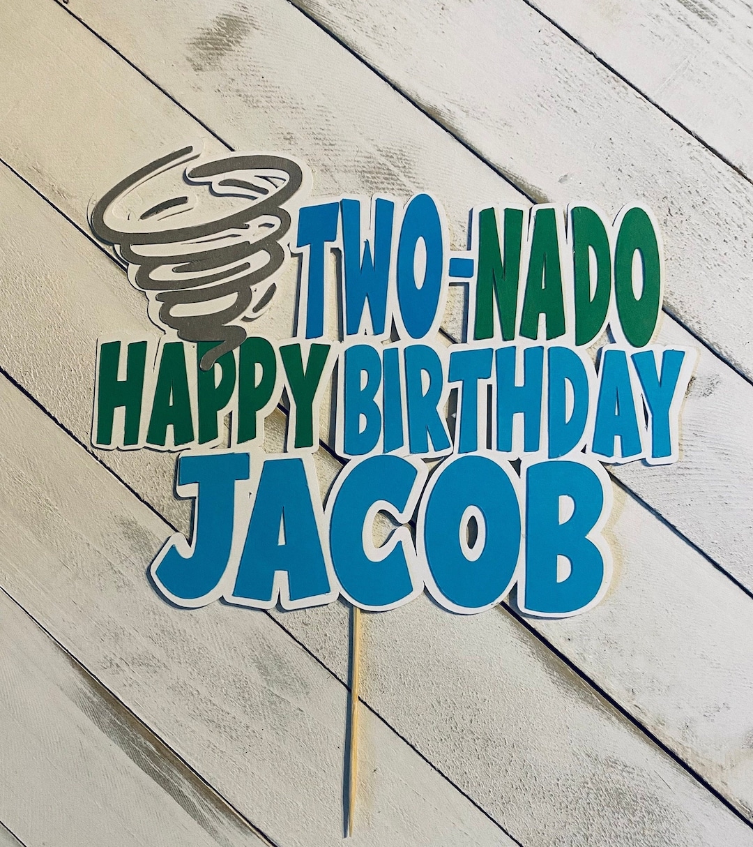 Two-nado Birthday , Any Age and Name Cake Topper, Twonado Birthday ...