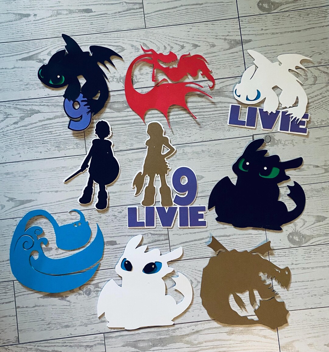 Toothless Birthday Confetti ,dragon Confetti , Night Fury Cake Topper ...