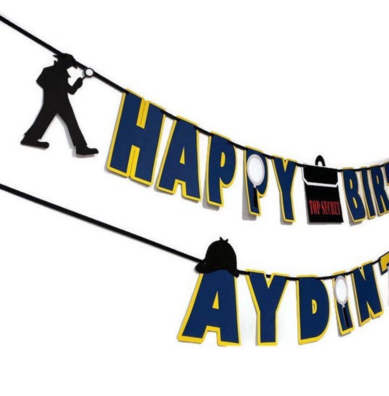 Detective Birthday Banner, Secret Agent Birthday Banner , Spy Banner - Etsy