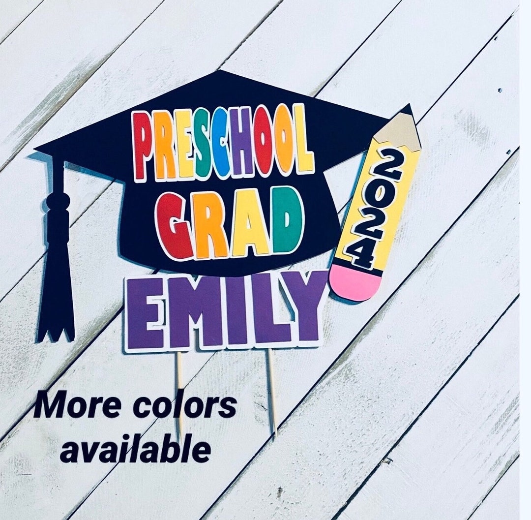 Preschool Graduation Cake Topper, Pre-k Graduation, Kindergarten Grad ...