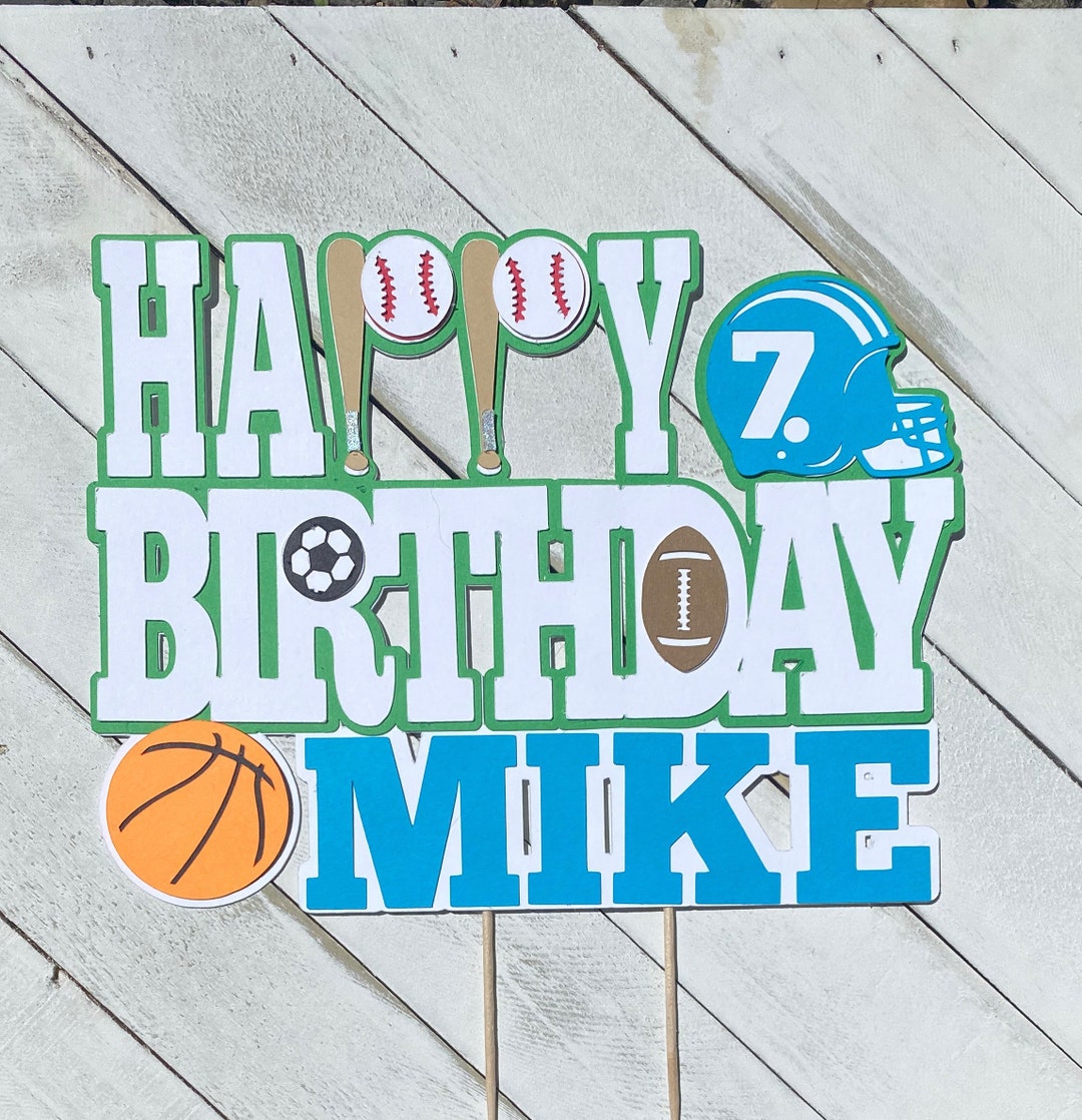Sports Cake Topper, Game Day Birthday, Football Birthday Decorations ...