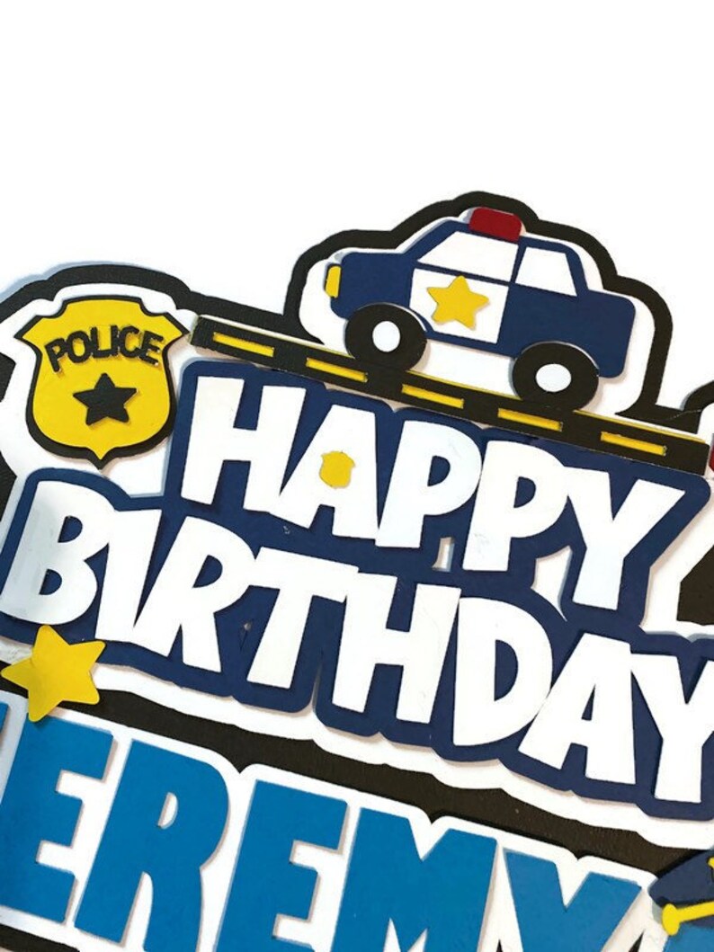 Police Birthday Cake Topper , Police Man Birthday Cake Topper , Police ...
