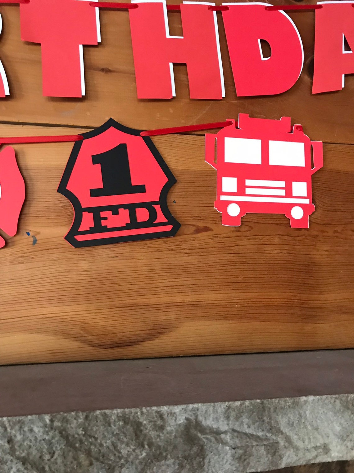 Firetruck Birthday Banner , Fire Department Birthday , Firetruck ...