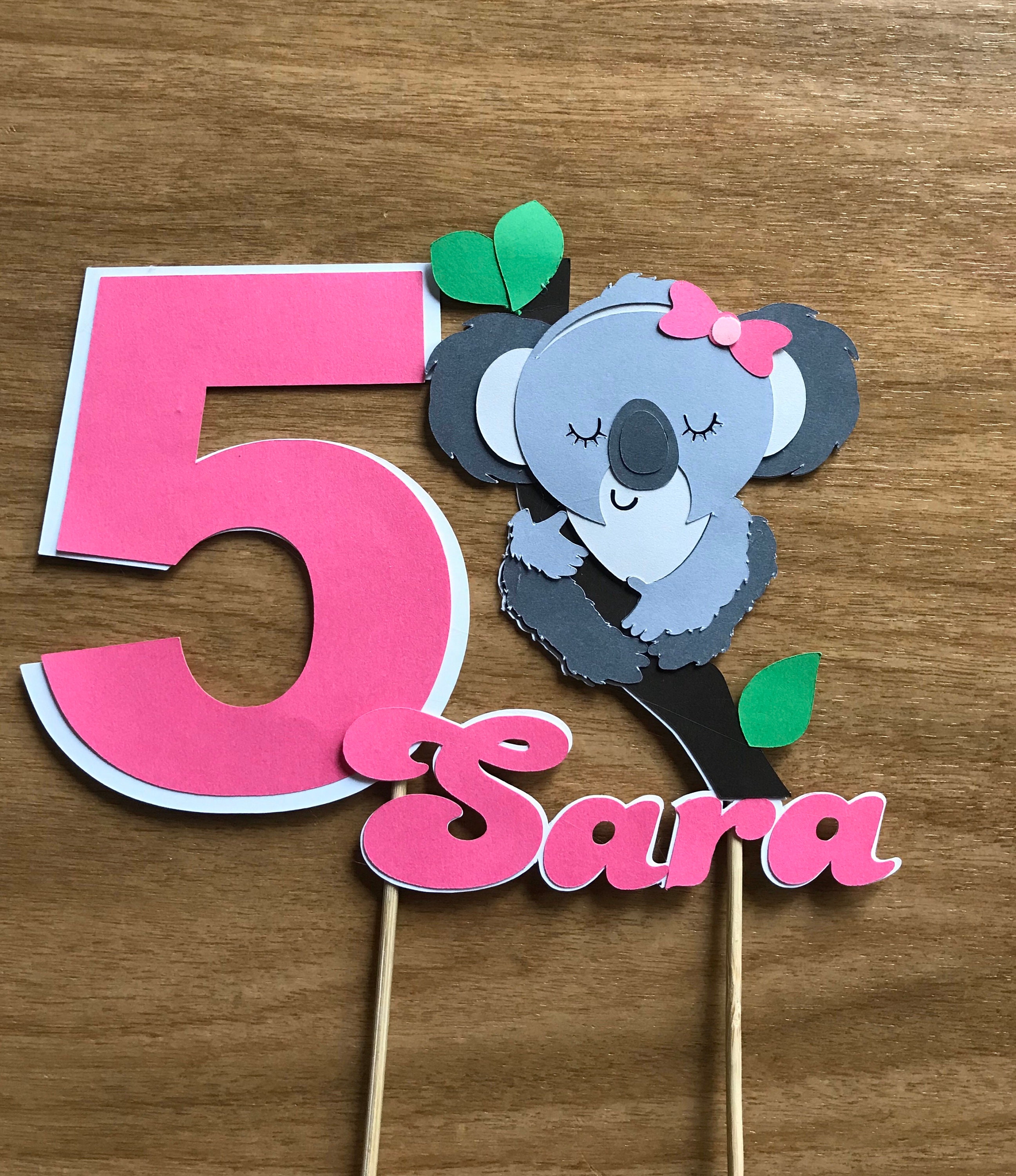 Koala Cake Topper Jungle Birthday Cake Topper Safari - Etsy