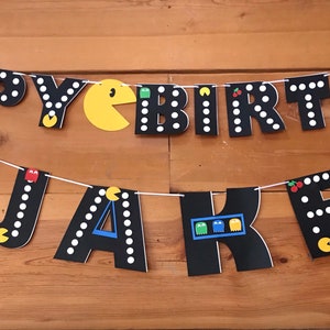 80s Arcade Birthday Banner, Personalized Arcade Banner, Arcade Birthday ...
