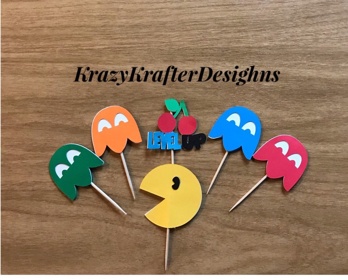 80s arcade birthday cupcake topper personalized arcade cake | Etsy