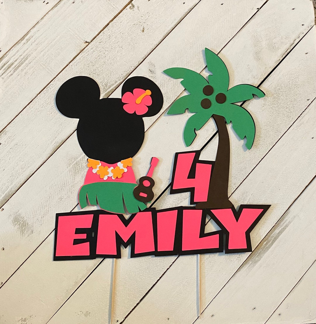 Luau Cake Topper ,hawaii Birthday, Birthday Luau Cake Topper , Pool ...