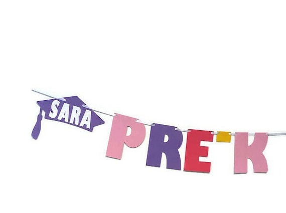 Pre K graduation Pre-K grad banner Preschool Banner | Etsy