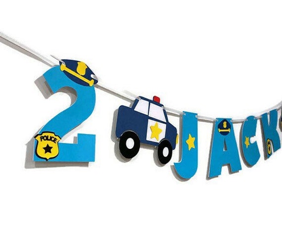 Police Birthday Banner Police Man Birthday Banner Police | Etsy