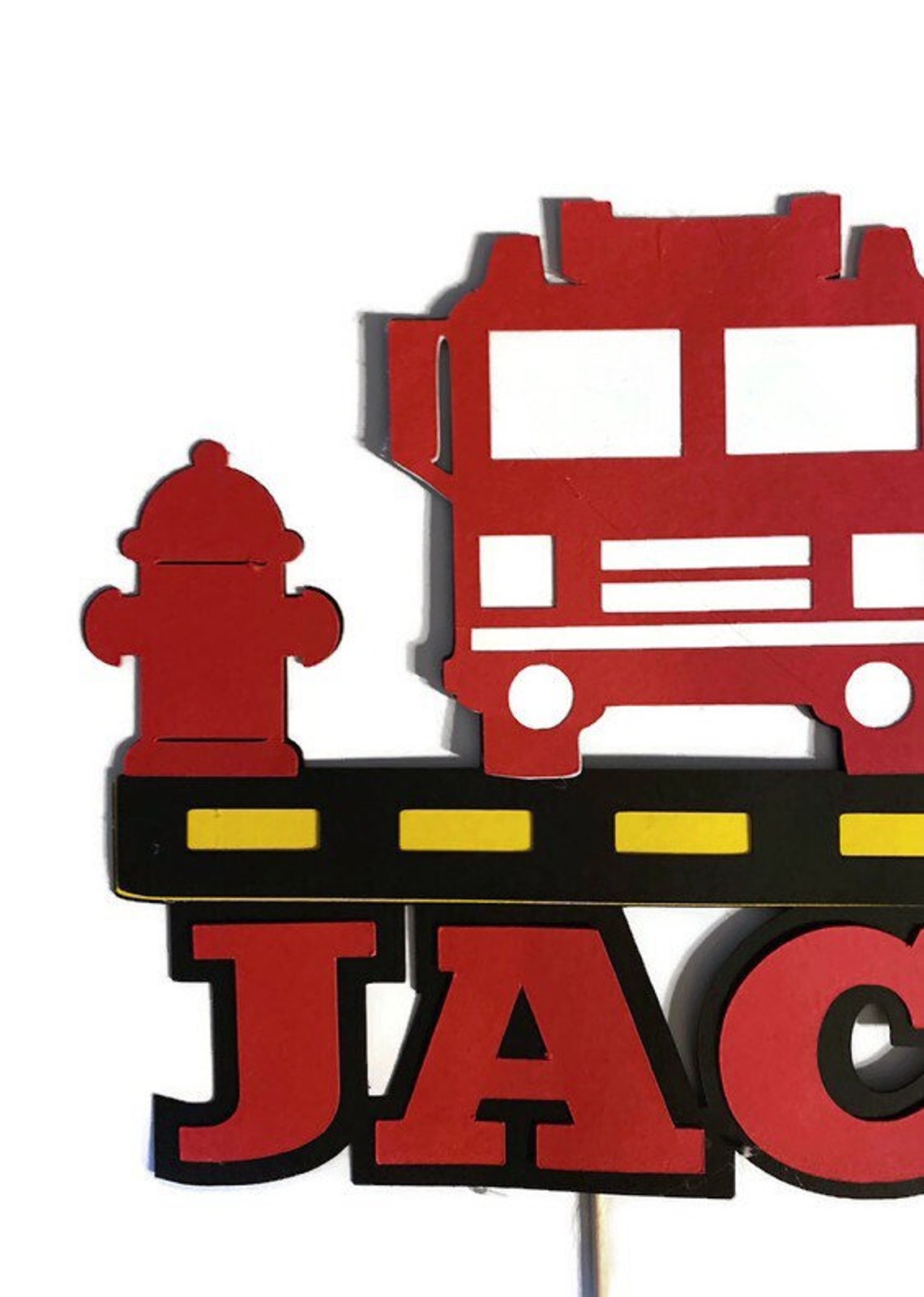 Firetruck Birthday Cake Topper , Fire Department Birthday Cake Toppers ...