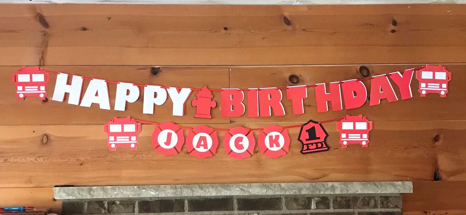Firetruck Birthday Banner , Fire Department Birthday , Firetruck ...