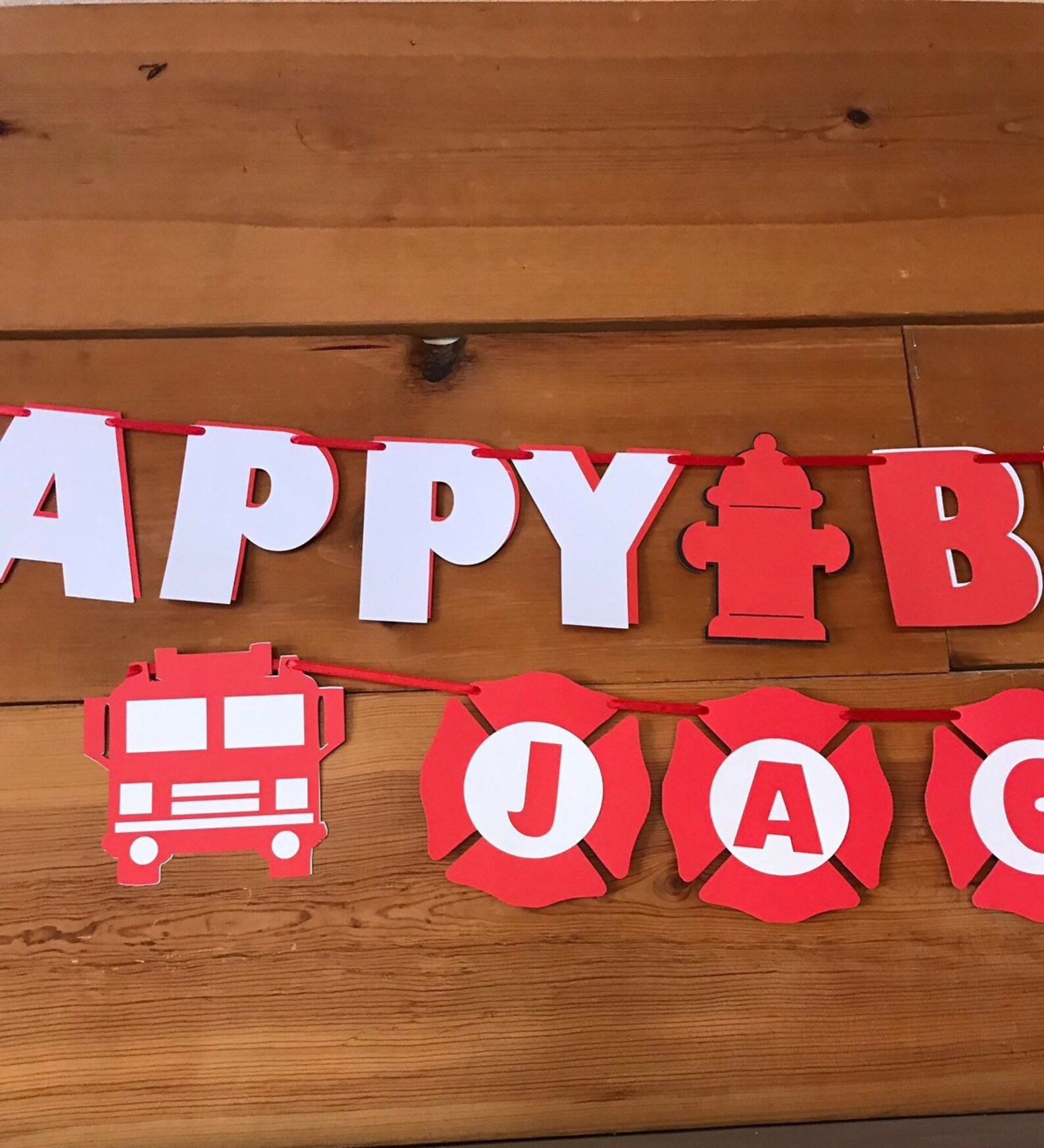 Firetruck Birthday Banner , Fire Department Birthday , Firetruck ...