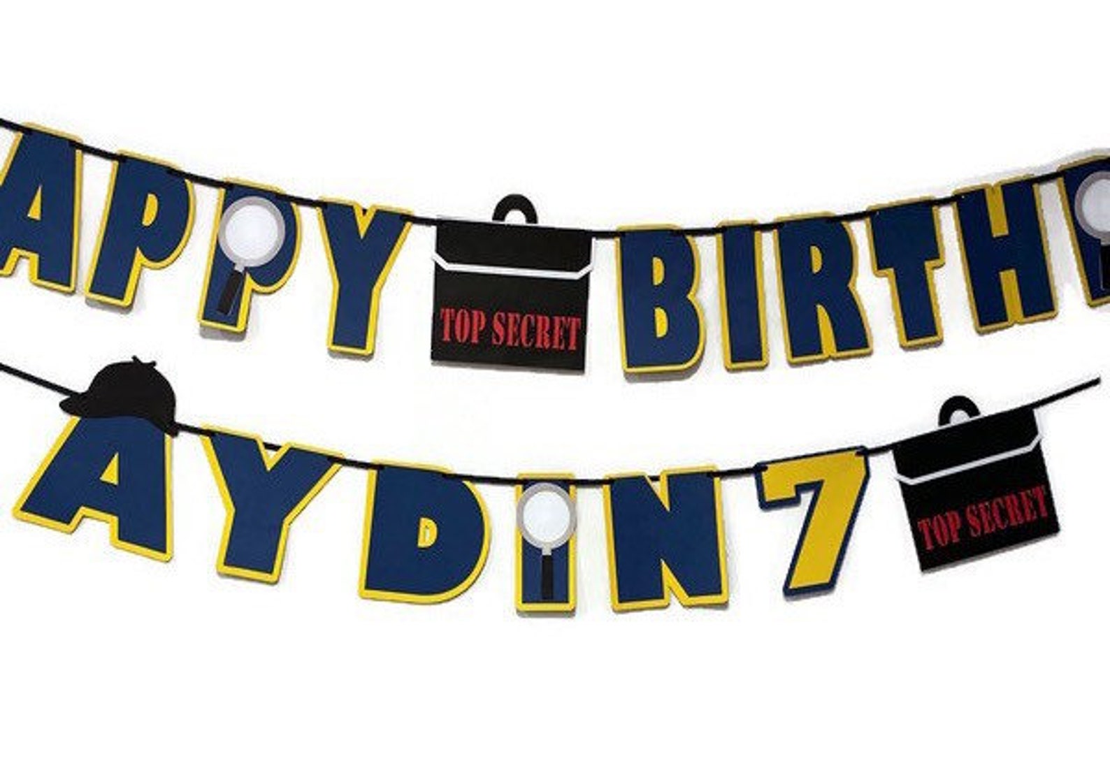 Detective Birthday Banner, Secret Agent Birthday Banner , Spy Banner - Etsy