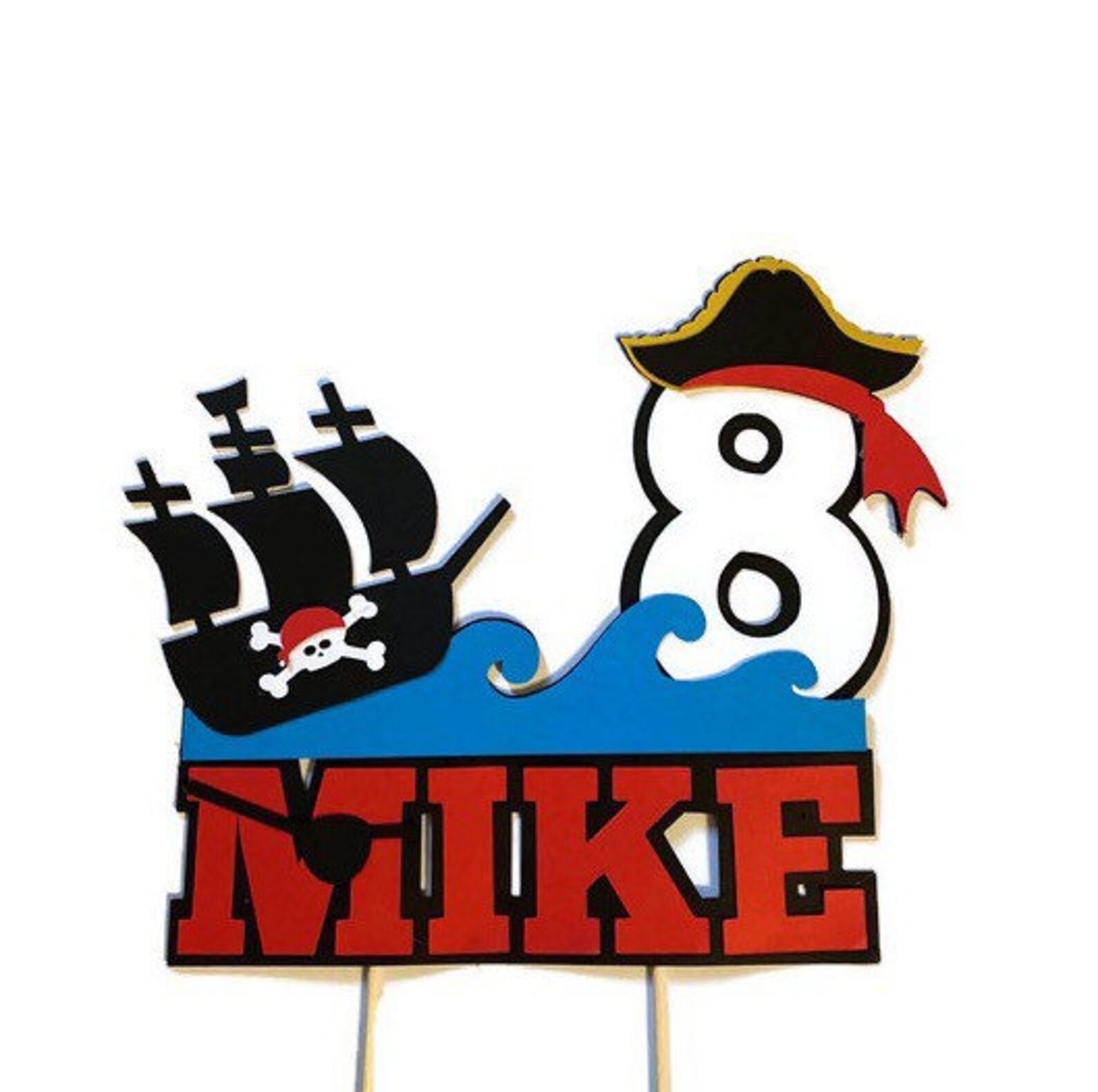 Pirate Cake Topper Pirate Birthday Girls Pirate Birthday - Etsy