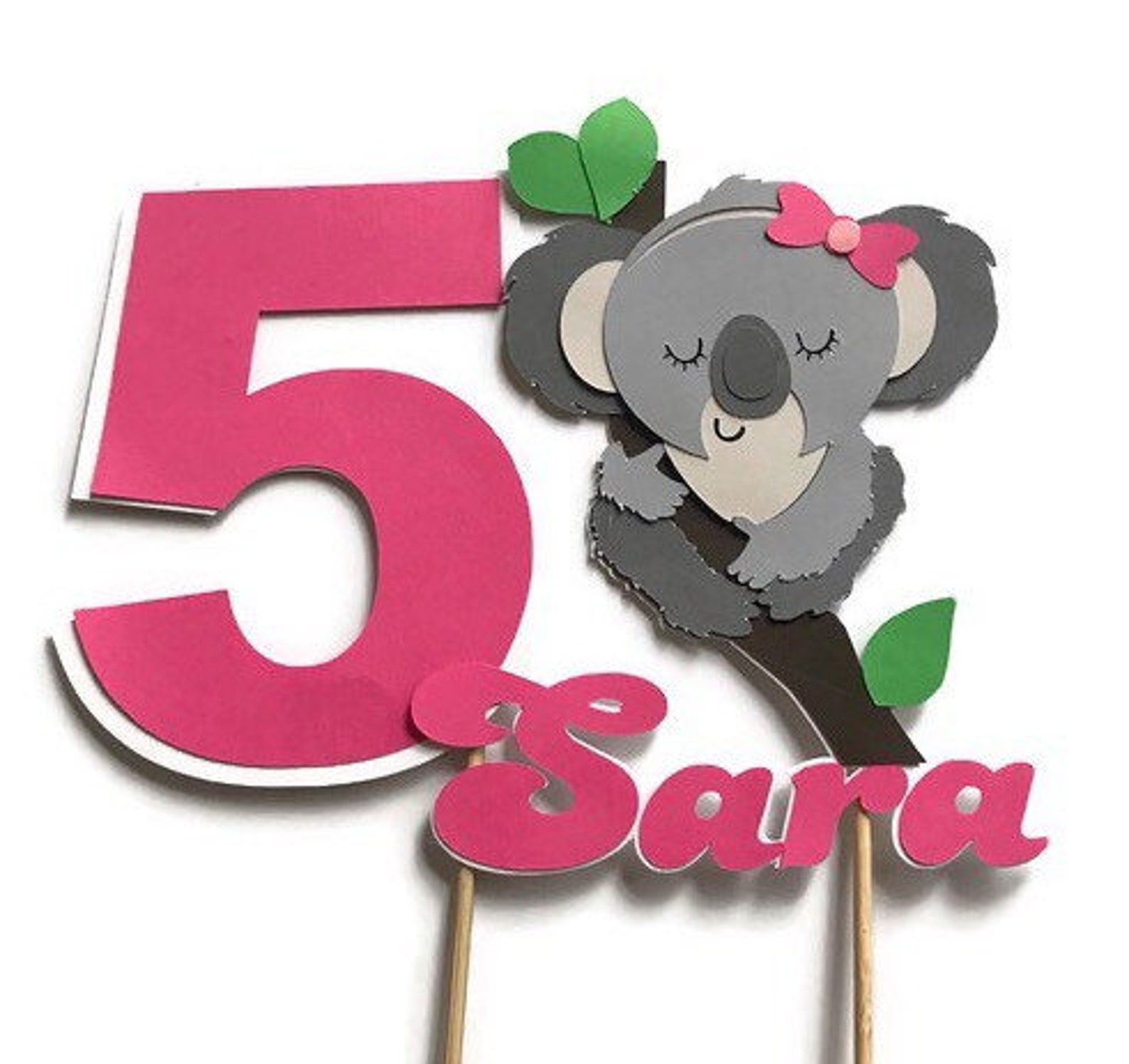 Koala Cake Topper Jungle Birthday Cake Topper Safari - Etsy