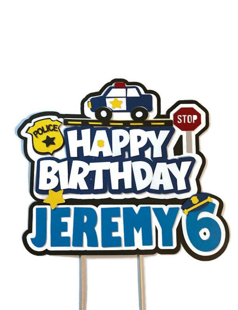 Police Birthday Cake Topper Police Man Birthday Cake Topper - Etsy