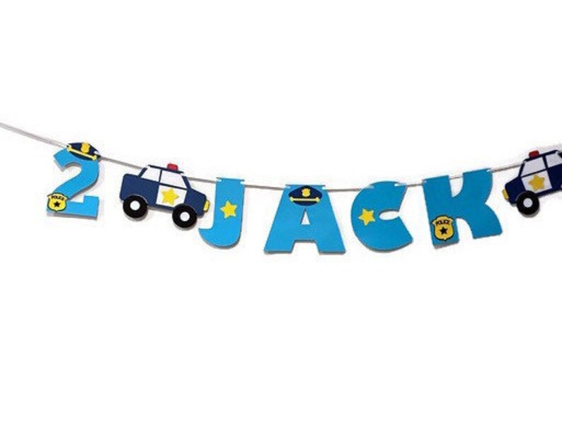 Police Birthday Banner , Police Man Birthday Banner , Police Birthday ...