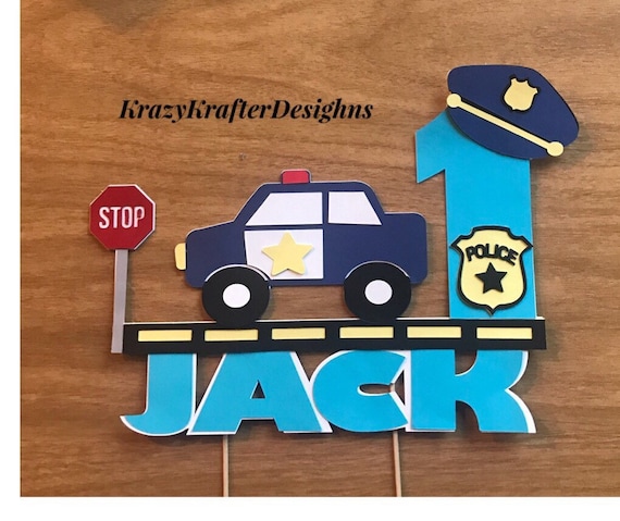 Police Birthday Cake Topper Police Man Birthday Cake Topper | Etsy
