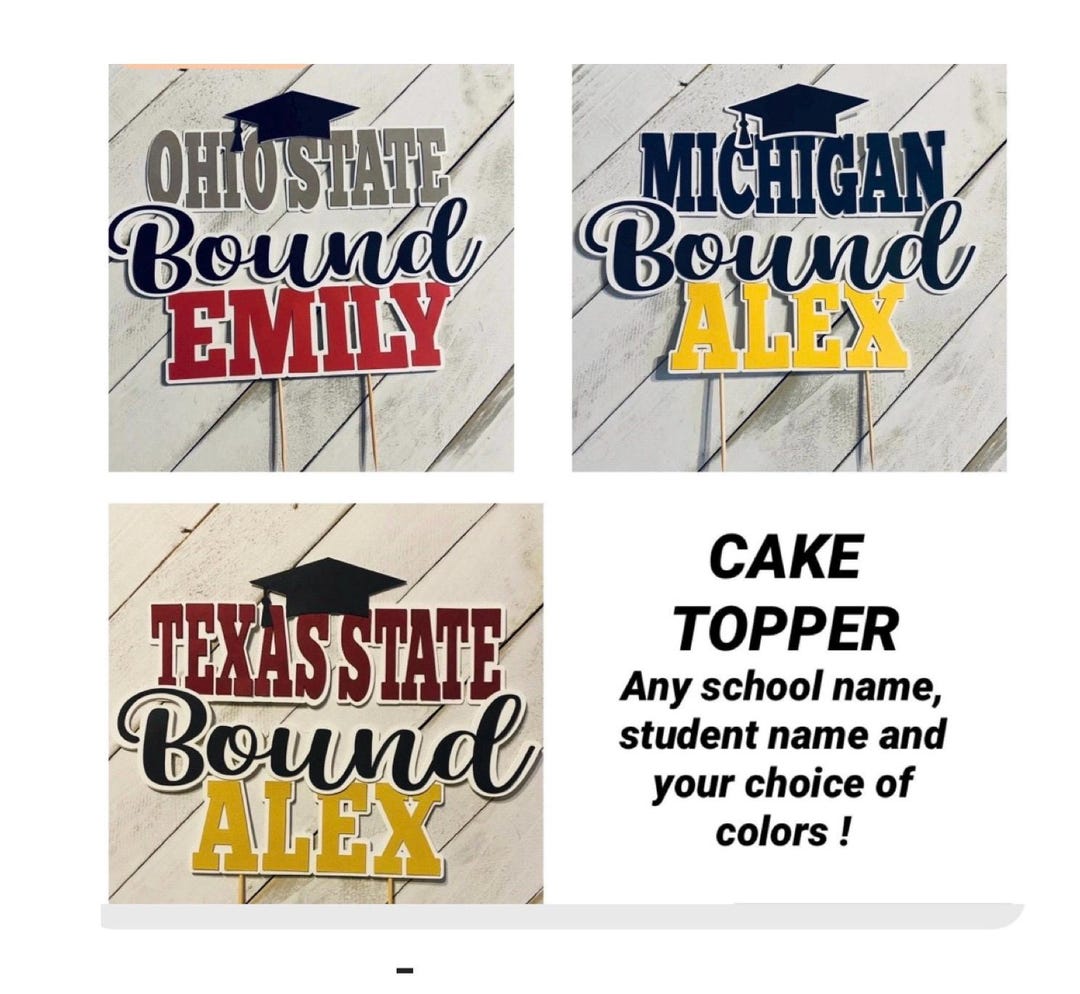College Bound Cake Topper , College Bound, Graduation , University ...