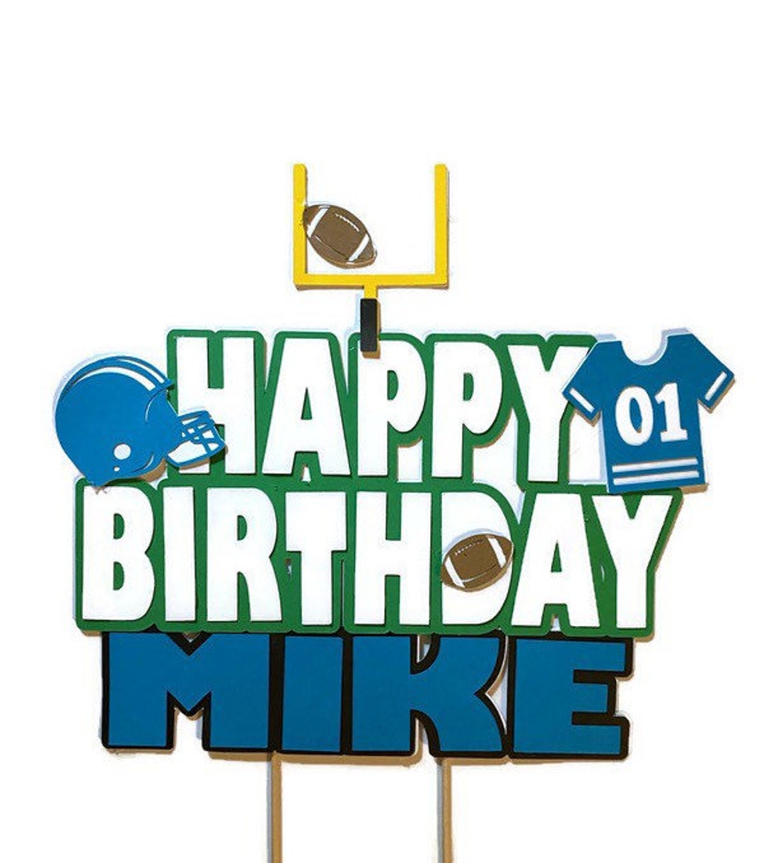 Football Birthday Cake Topper, Football Birthday ,cake Topper - Etsy