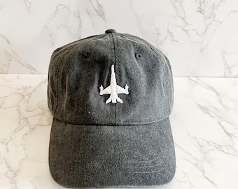 Jet Embroidered Hat, F18 Puff Embroidery, F18 Hat, F16 Hat, Fighter Jet ...
