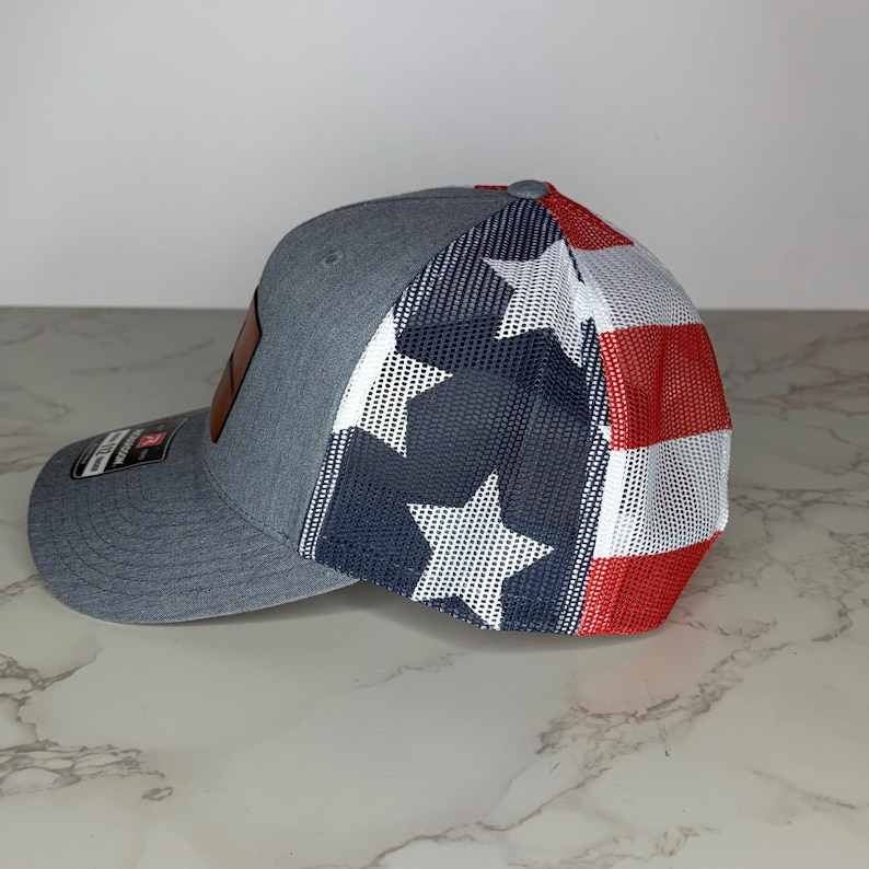 Fighter Jet Leather Patch Trucker Hat – Richardson 112 – Patriotic ...