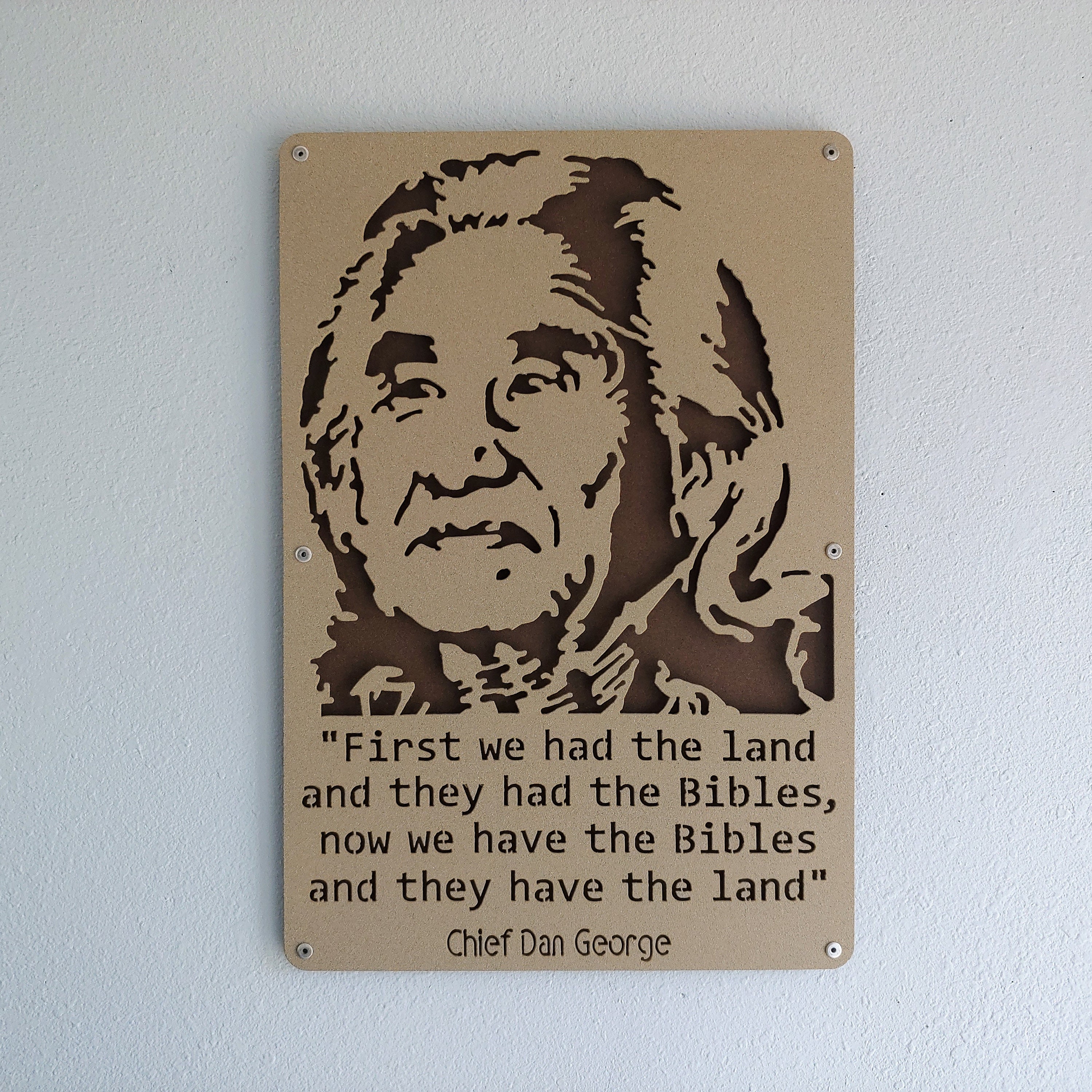 Chief Dan George Metal Sign Quote Indigenous Native | Etsy