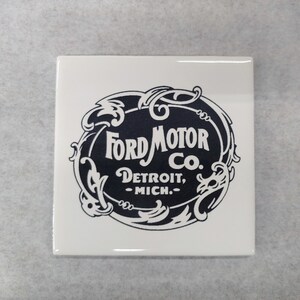 Ford Antique Logo Coaster Engraved Ceramic Glazed Tile - Etsy