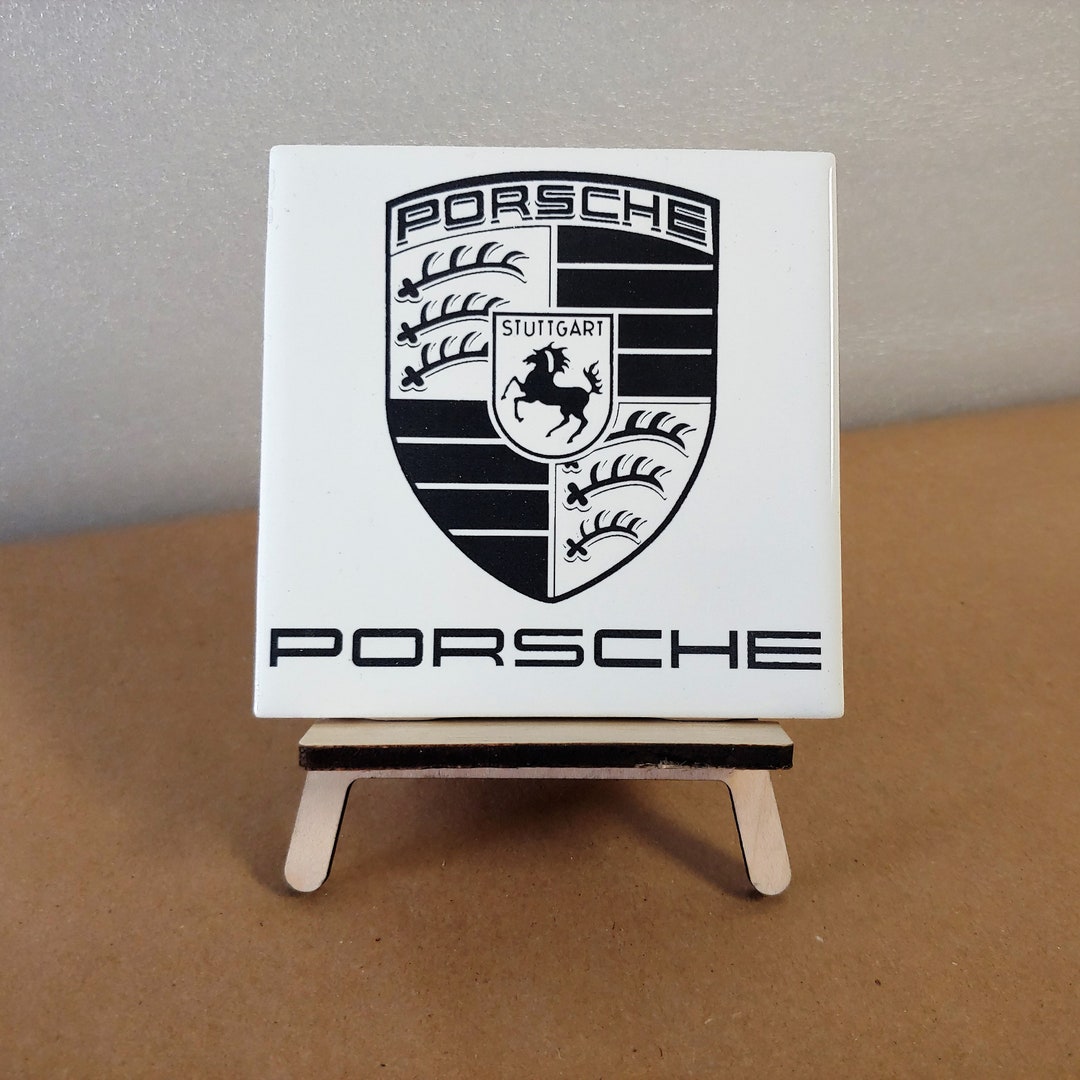 German Sports Car Logo, Engraved Ceramic Tile, Coaster - Etsy