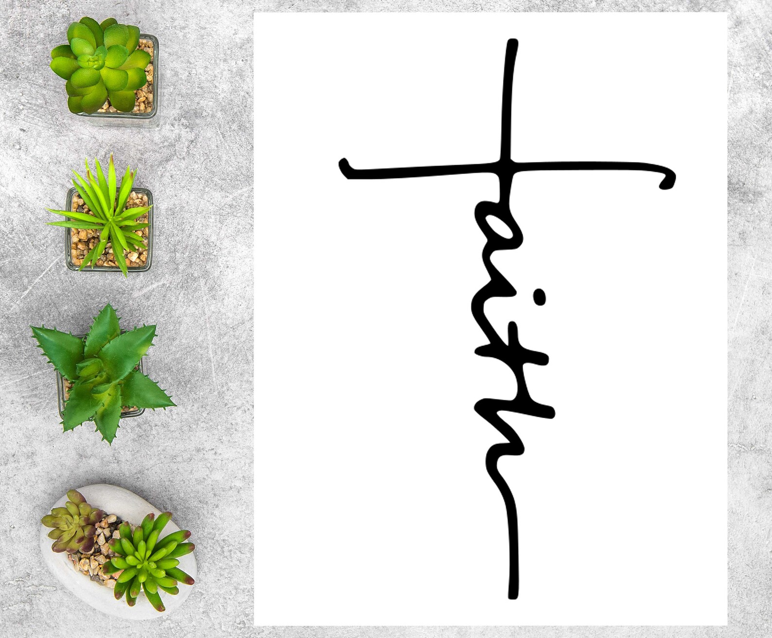 Faith Cross Cursive Cross Faith Sublimation Transfer - Etsy