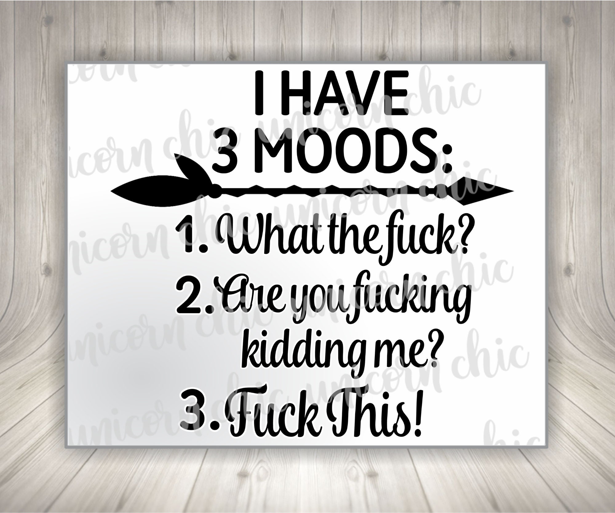 I Have 3 Moods Sublimation Transfer Heat Transfer Shirt | Etsy