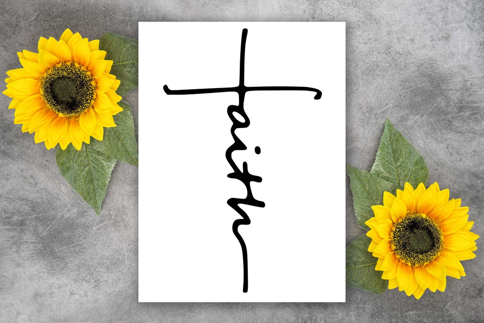 Faith Cross Cursive Cross Faith Sublimation Transfer - Etsy