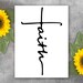 Faith Cross - Cursive Cross - Faith Sublimation Transfer - 8.5" X 11 ...