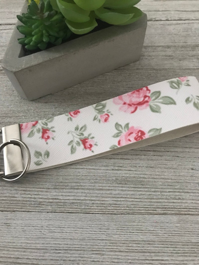 Light Floral Key Fob Wristlet Floral Keychain Gifts Gift - Etsy
