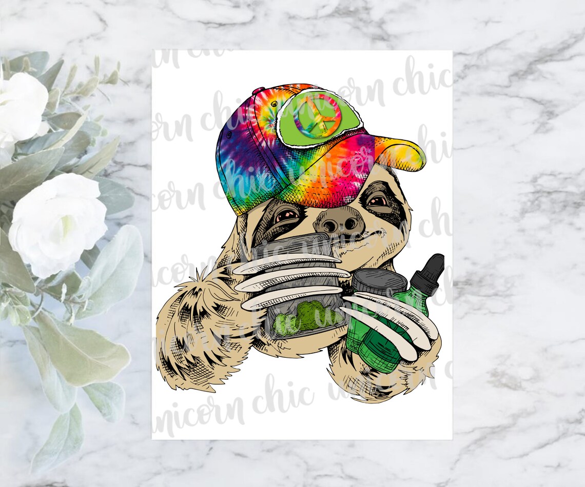 Weed Sloth Marijuana Sublimation Transfer Weed Sublimation - Etsy