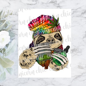 Weed Sloth Marijuana Sublimation Transfer Weed Sublimation - Etsy