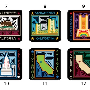 Sets of Sacramento and California Themed Coasters - 14 Designs ...