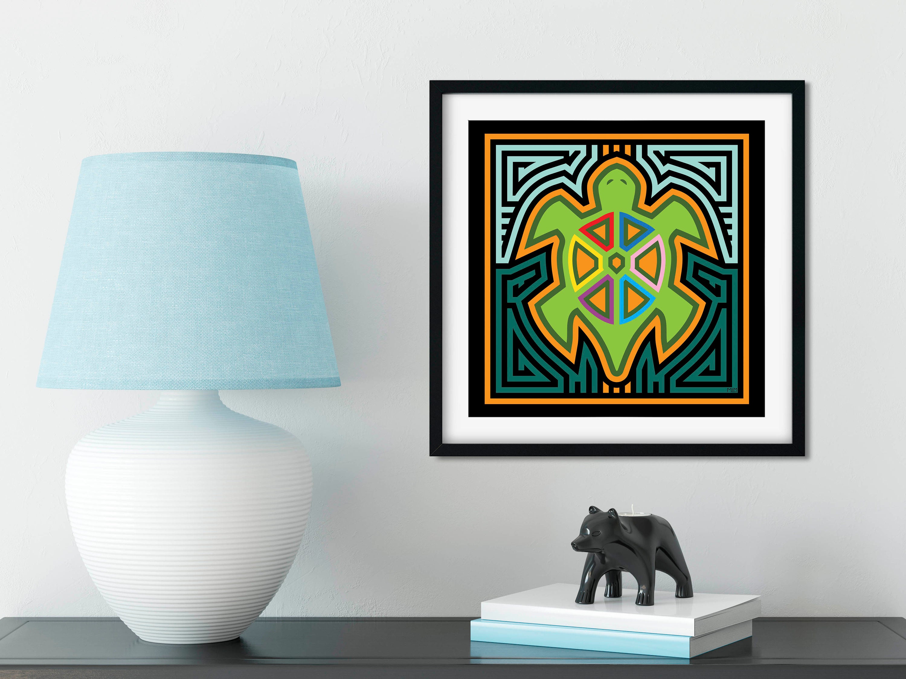 Sea Turtle Mola-inspired Art Print - Etsy