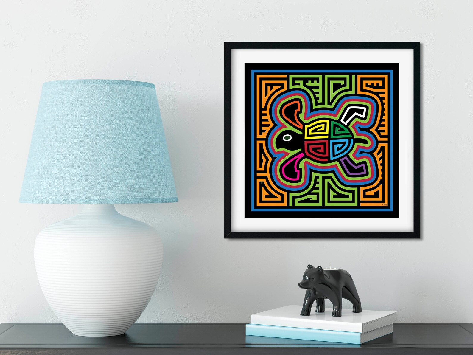 Tortoise Mola-inspired Art Print Abstract Tortoise | Etsy