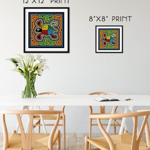 Tortoise Mola-inspired Art Print, Abstract Tortoise, Beach-inspired Art ...