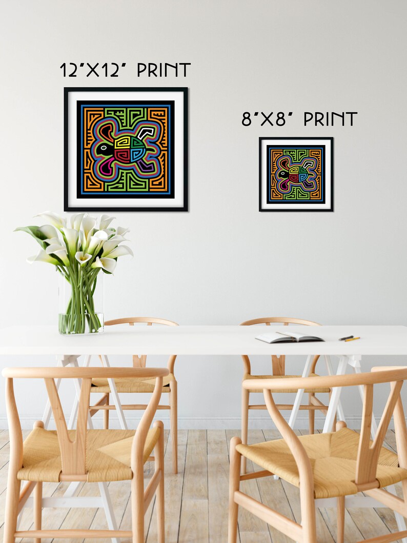 Tortoise Mola-inspired Art Print Abstract Tortoise | Etsy